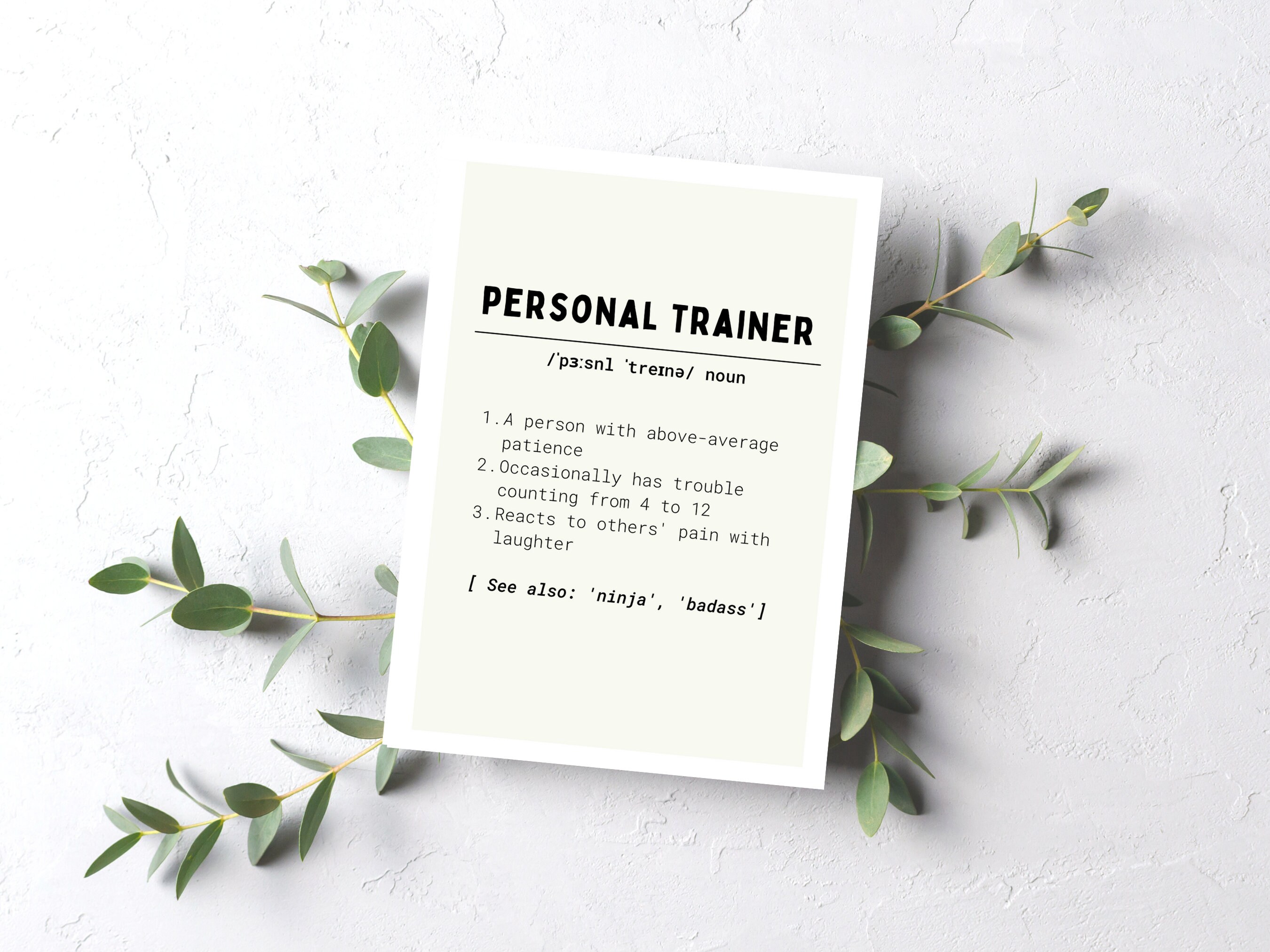 Funny Personal Trainer Card – Dictionary Definition PT Gift - Etsy UK