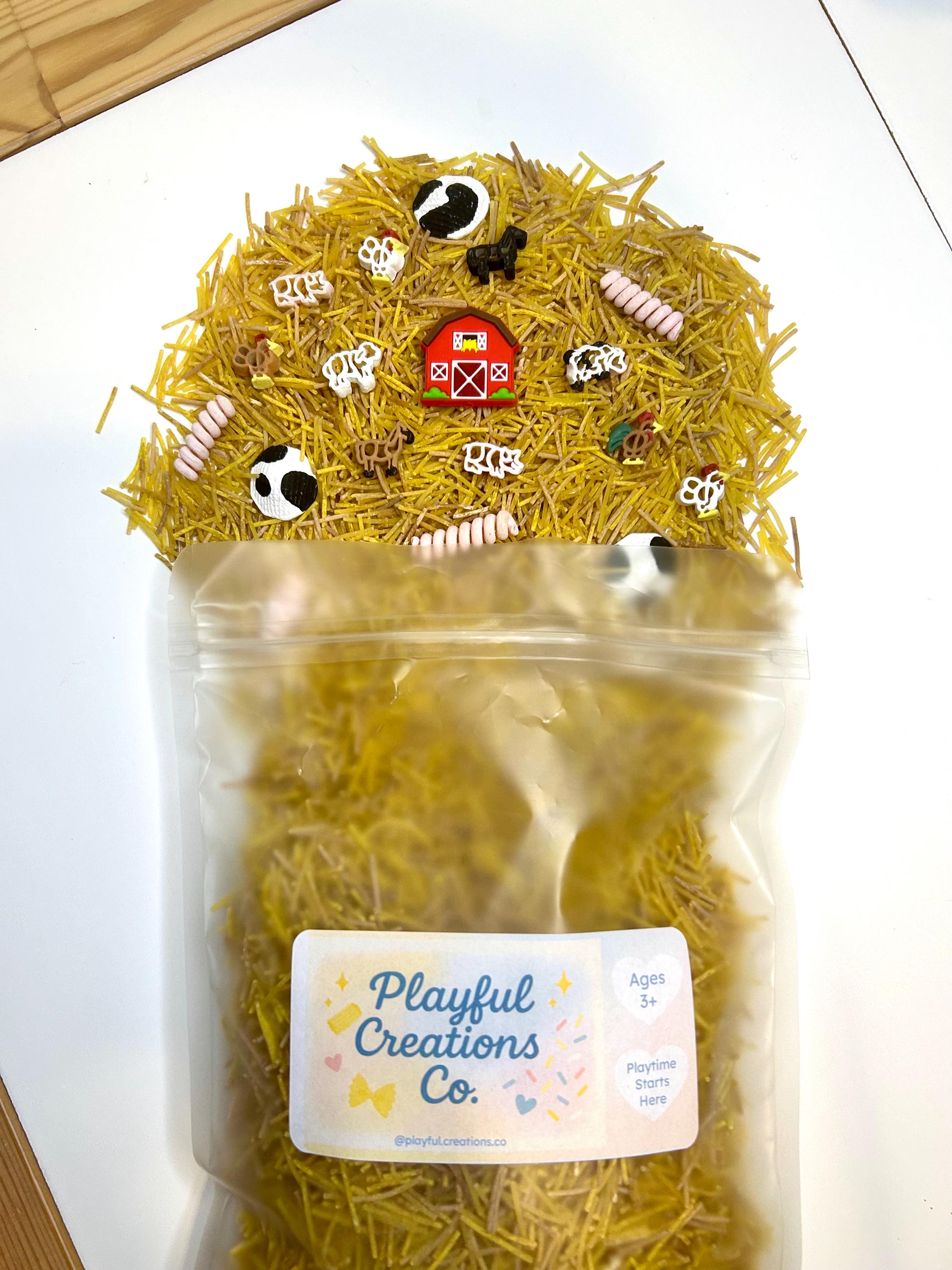 Farm Animals Sensory Filler | Barnyard Sensory Bin Mix | Hay Pasta ...