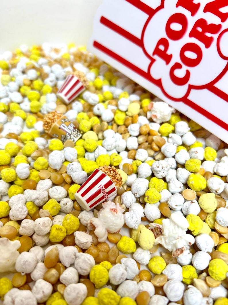 Popcorn Sensory Filler Mix | Movie Night Sensory Bin | Realistic ...