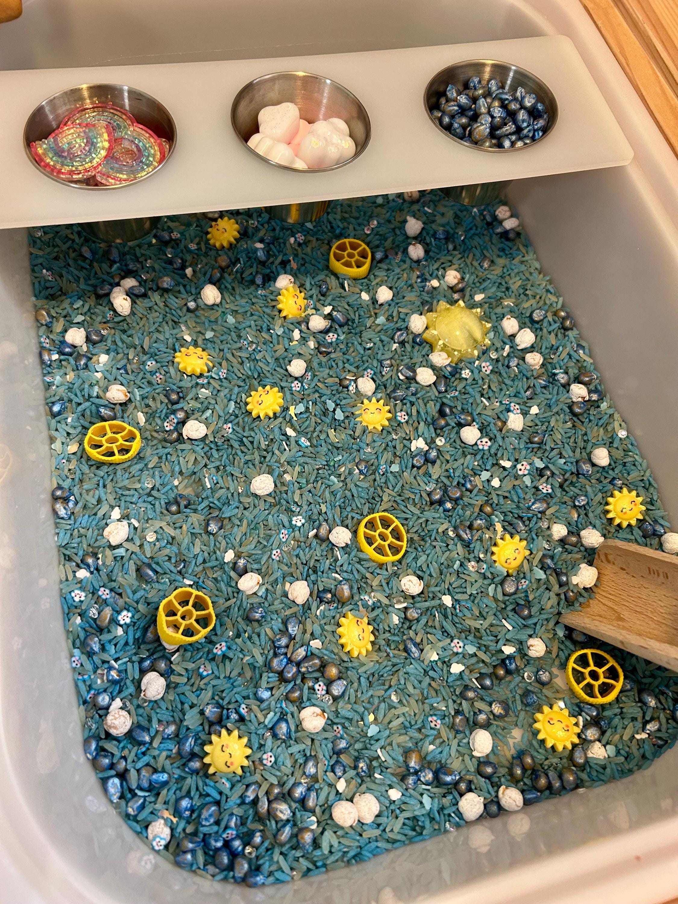 Sunny Vs Stormy Weather Sensory Bin Mix | Lightning, Clouds, Rain and ...