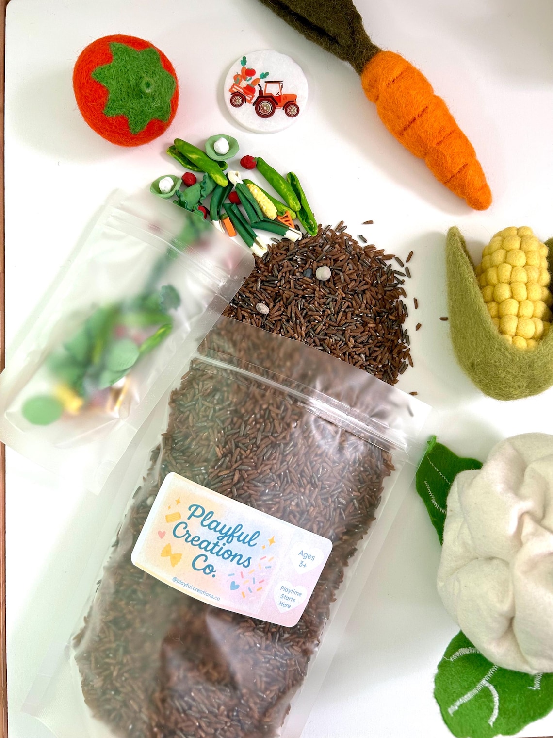 Vegetable Garden Sensory Bin Filler Mix | Brown Rice Soil | Grey ...