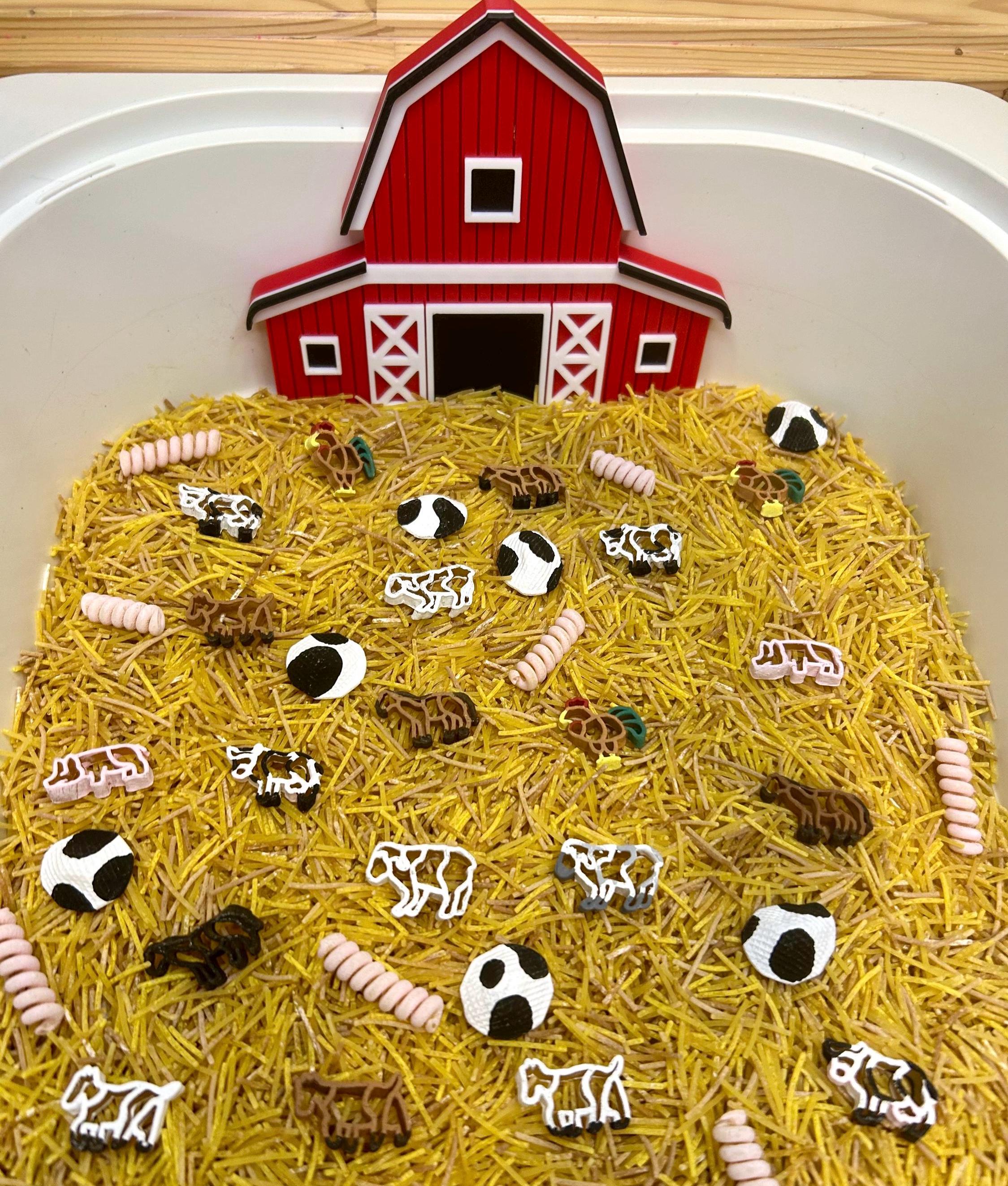 Farm Animals Sensory Filler | Barnyard Sensory Bin Mix | Hay Pasta ...