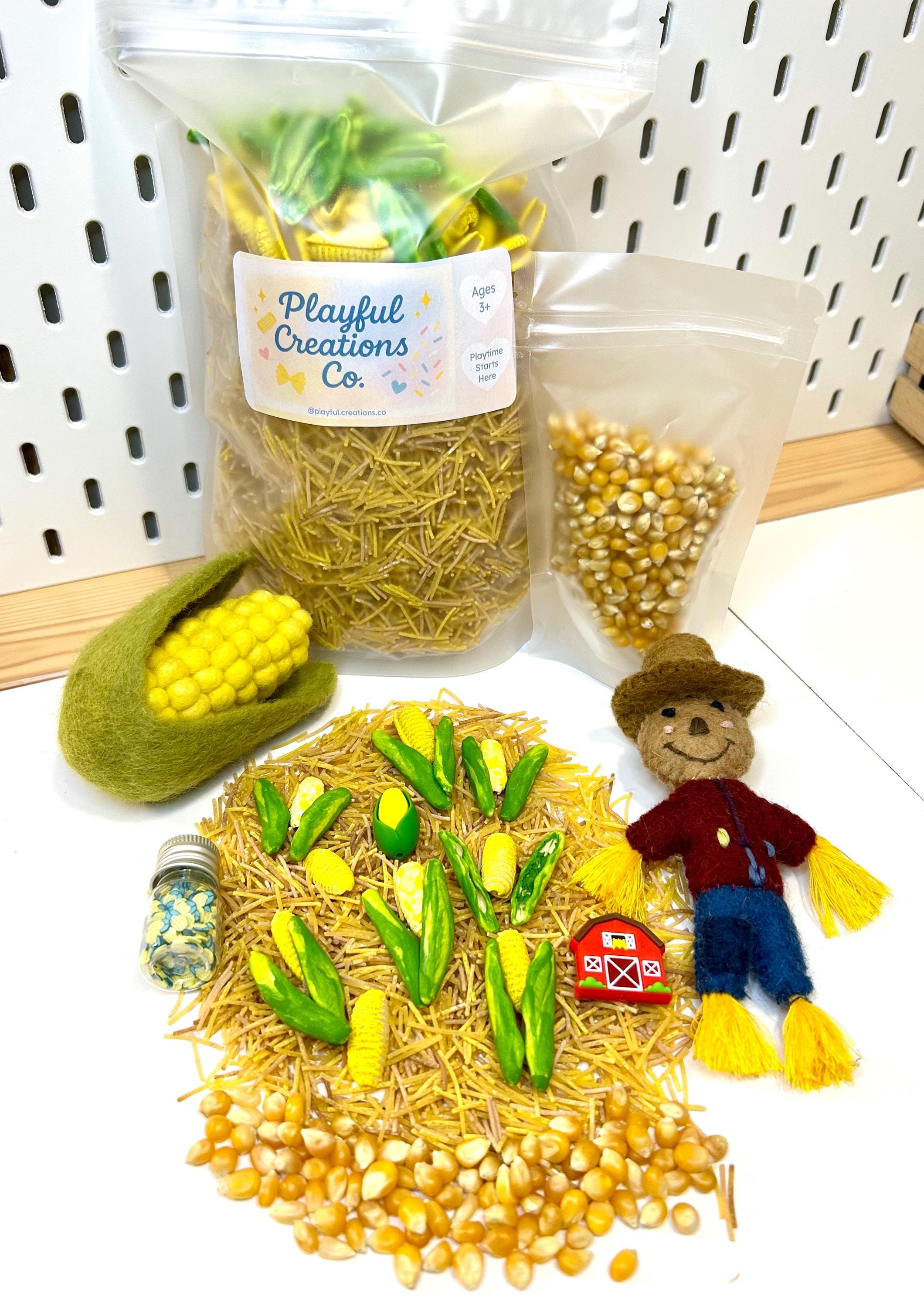 Corn Maze Sensory Bin Filler | Farm Sensory Filler Mix | Hay Pasta Corn ...