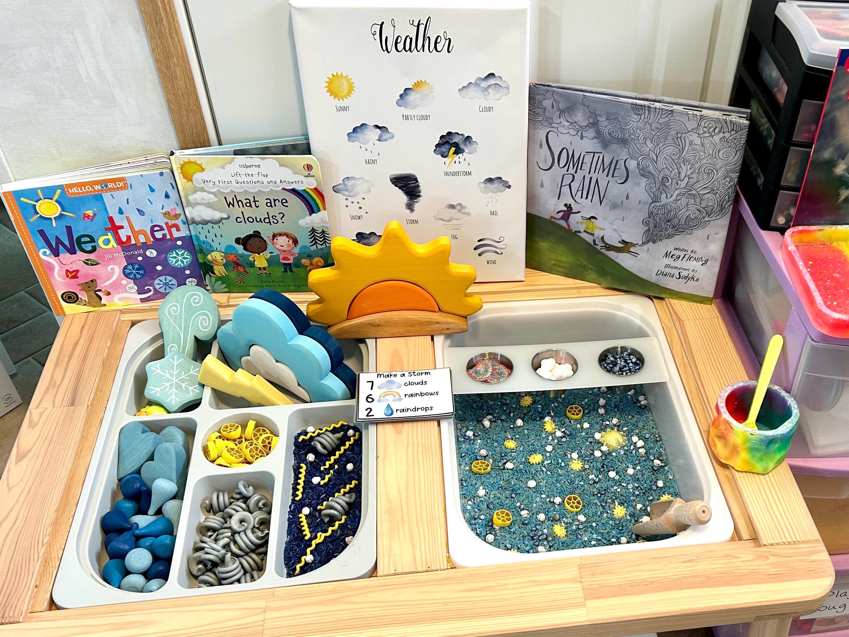 Sunny Vs Stormy Weather Sensory Bin Mix | Lightning, Clouds, Rain and ...