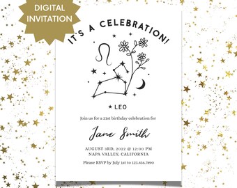 Leo Invitations - Etsy
