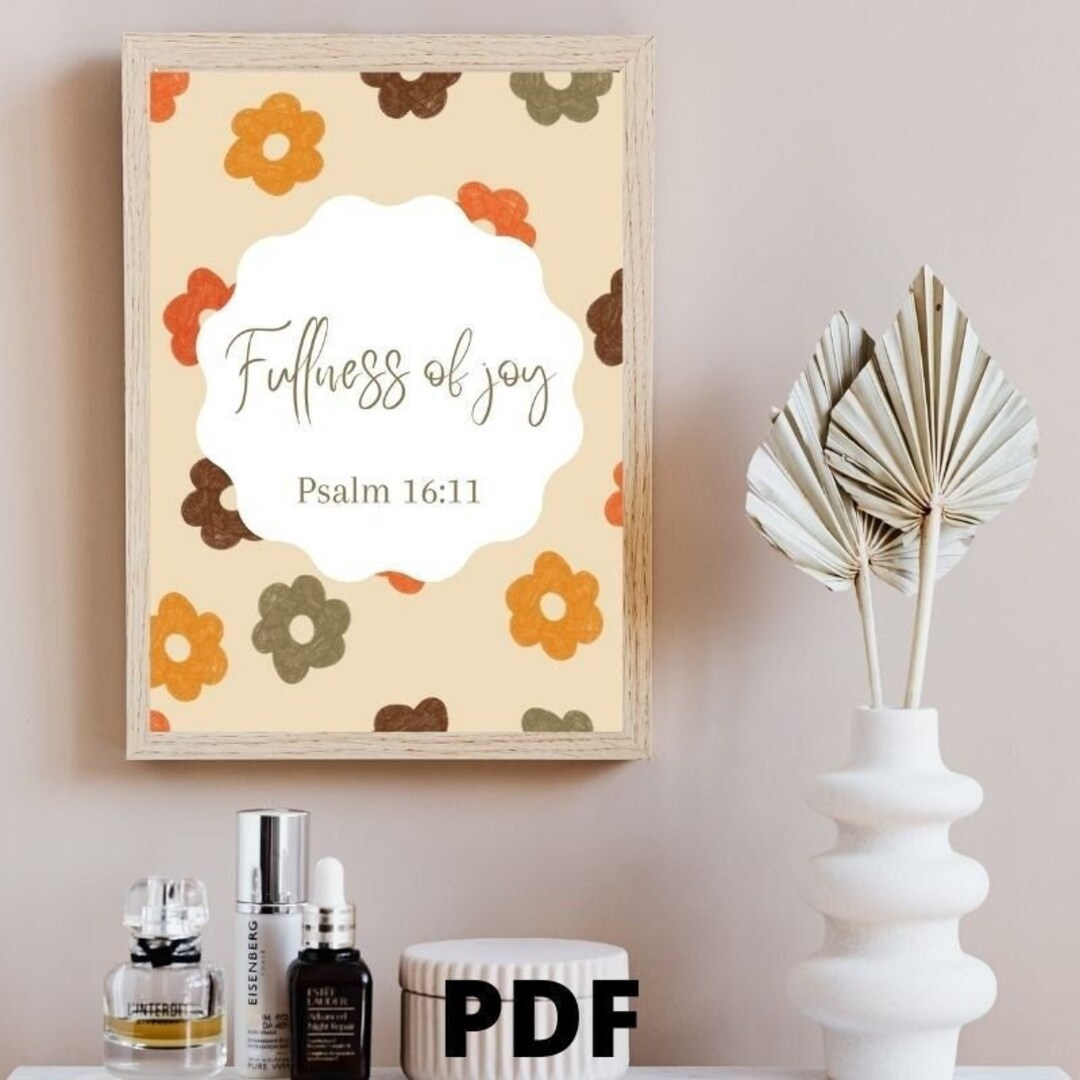 Scripture Wall Decor | Bible Verse Printable Art| Psalm 16: 11 ...