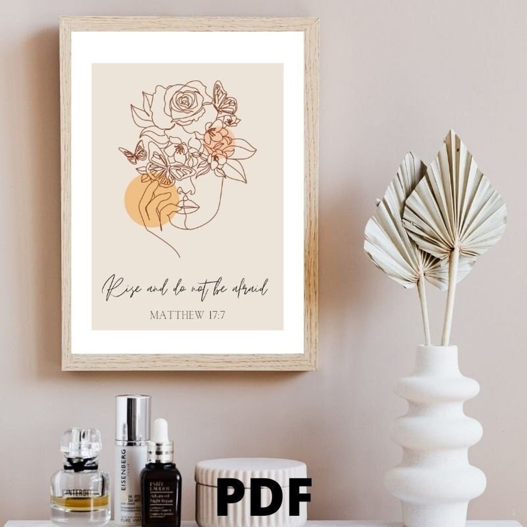 Scripture Wall Decor | Bible Verse Printable Art| Matthew 17:7 ...