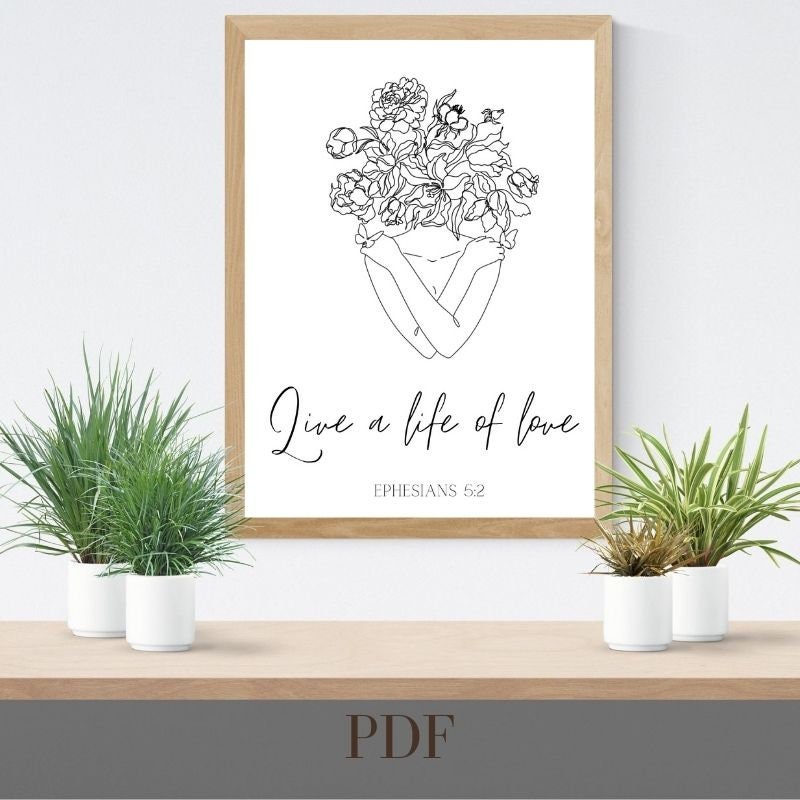 Minimalistic Line Art Scripture Wall Decor Bible Verse Printable Art ...