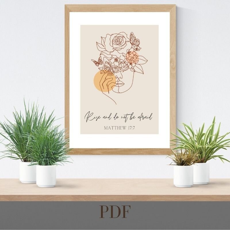 Scripture Wall Decor | Bible Verse Printable Art| Matthew 17:7 ...