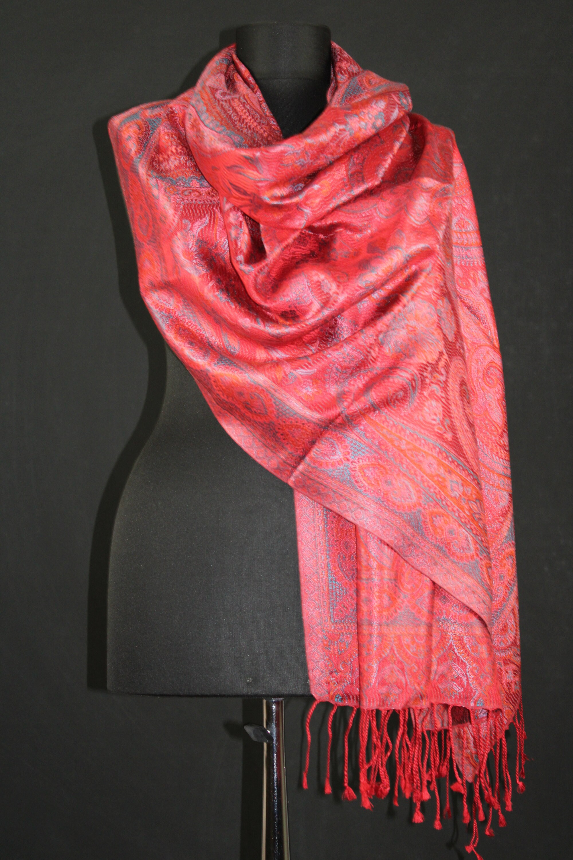 Handwoven Paisley Silk Scarf, Silk Scarf Women, All Season Ladies Silk ...