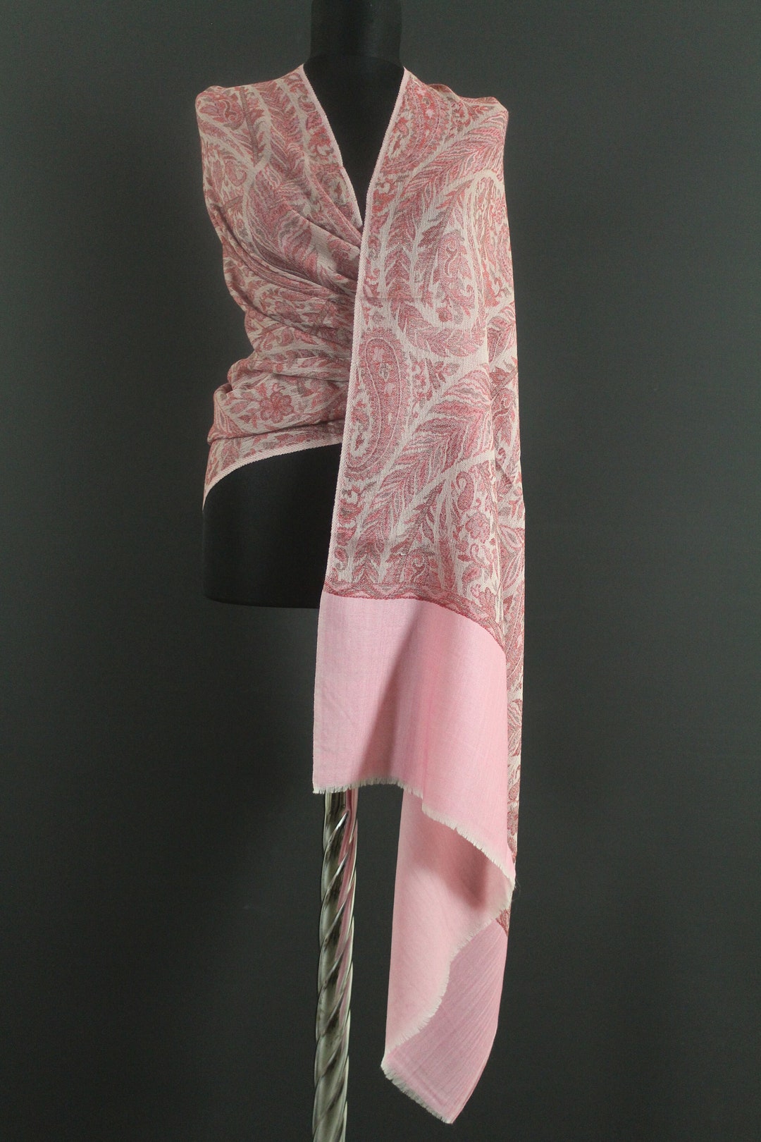 Fine Wool Scarf Embroidered, Needle Work Shawl, Wool Cashmere Shawl ...