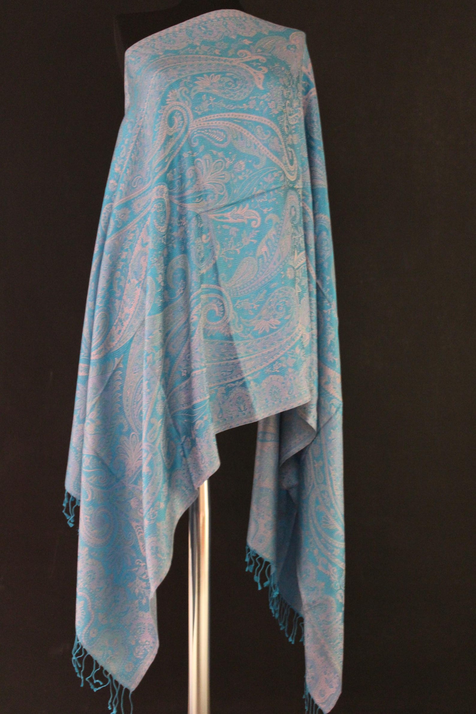Needle Work Silk Embroidered Shawl, Shawl for Woman, Wedding Shawl ...