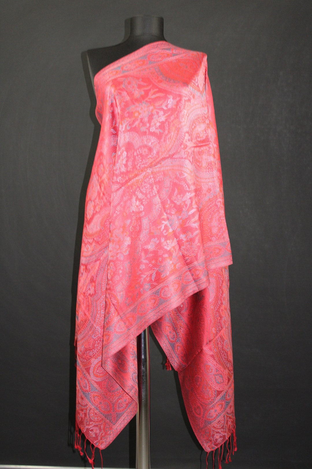 Handwoven Paisley Silk Scarf, Silk Scarf Women, All Season Ladies Silk ...