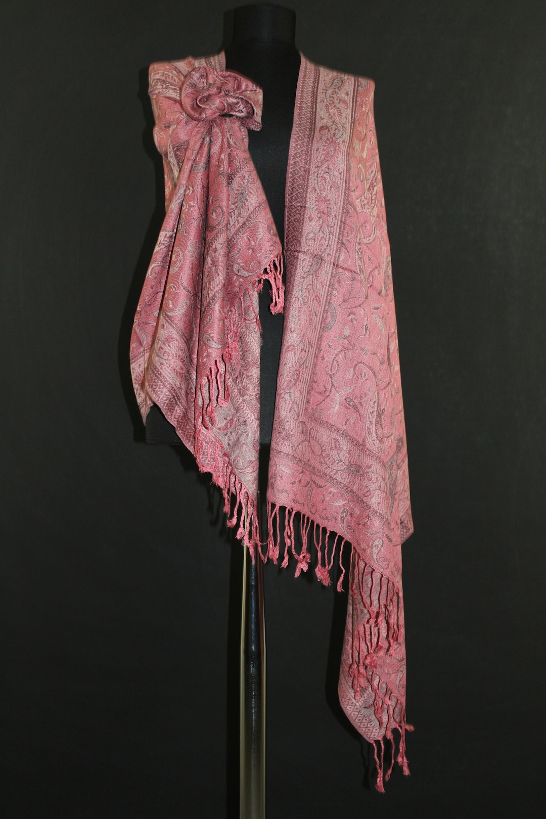 Hand Embroidered Pashmina Shawl, Wedding Wrap, Evening Shawl, Pashmina ...