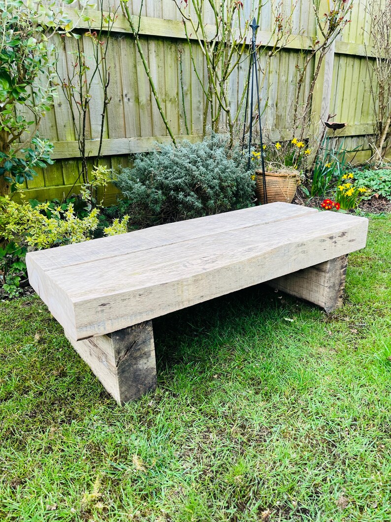 Oak Sleeper Bench - Etsy UK