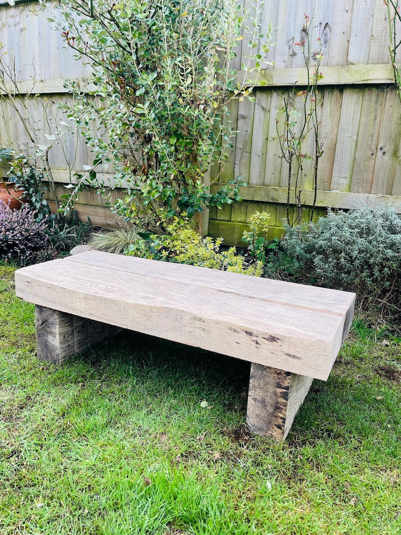 Oak Sleeper Bench - Etsy UK