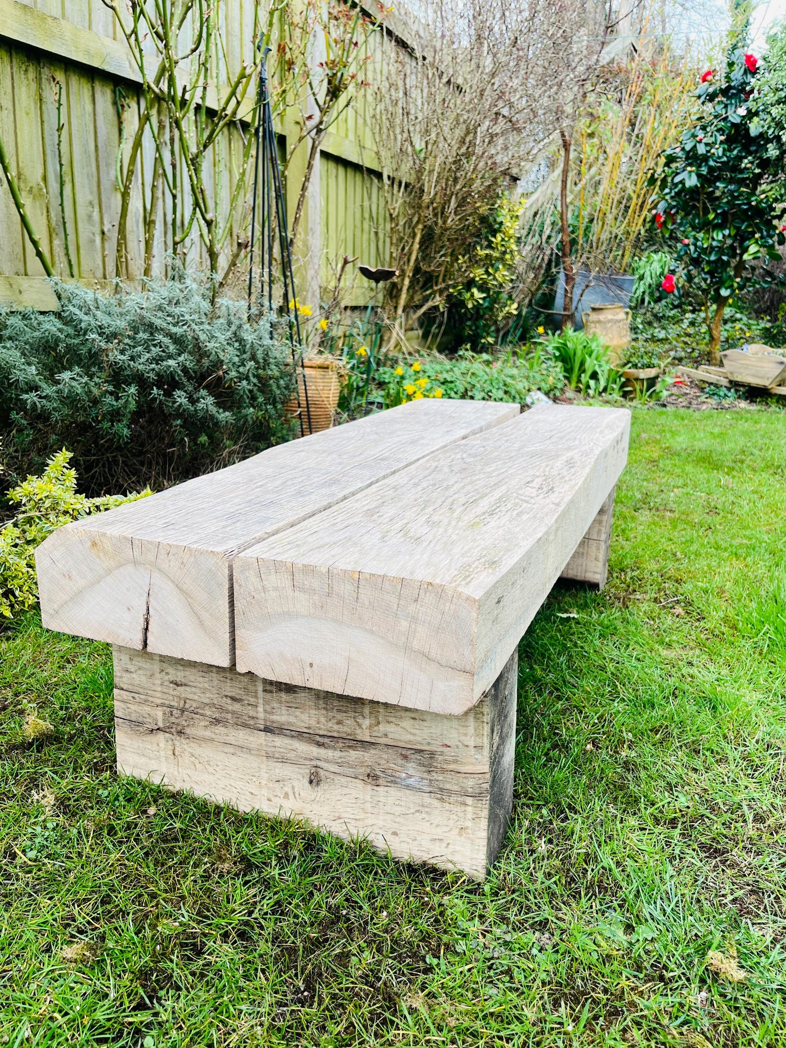 Oak Sleeper Bench - Etsy UK