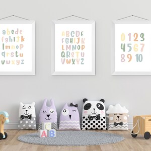 Printable Pastel Rainbow Coloured Alphabet & Numbers Posters - Etsy