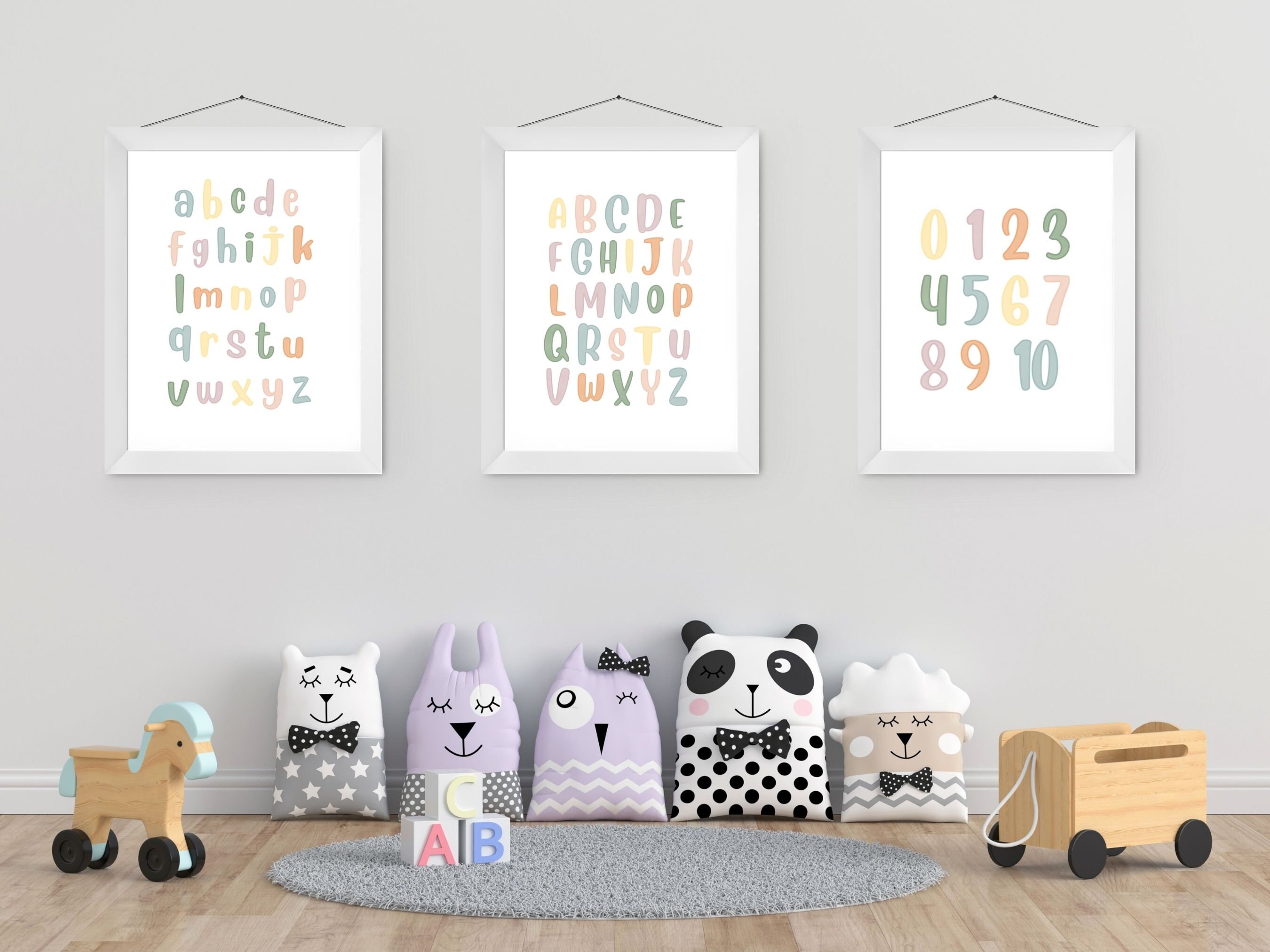 Printable Pastel Rainbow Coloured Alphabet & Numbers Posters - Etsy