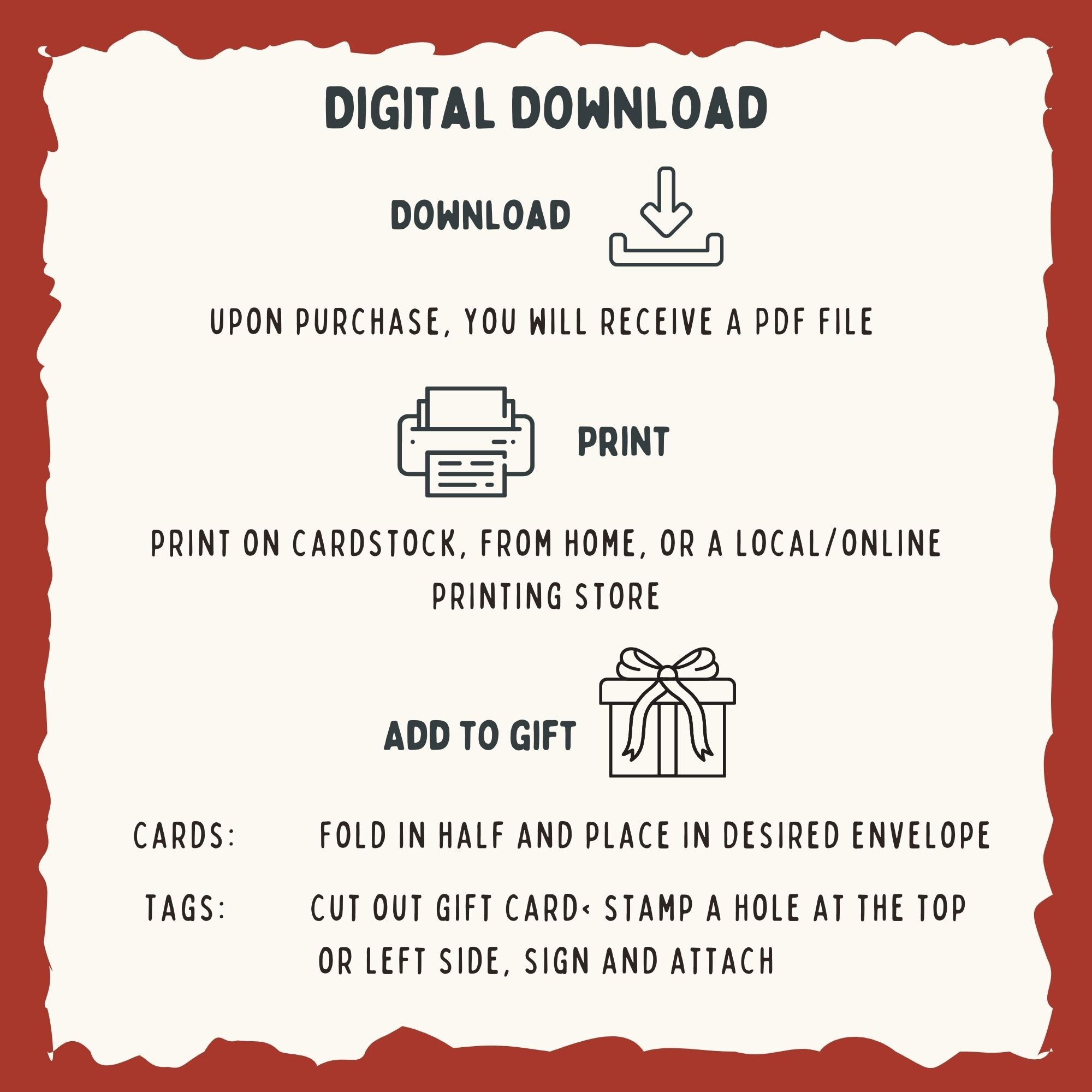 Printable Christmas Card Collection Matching Gift Tags - Etsy