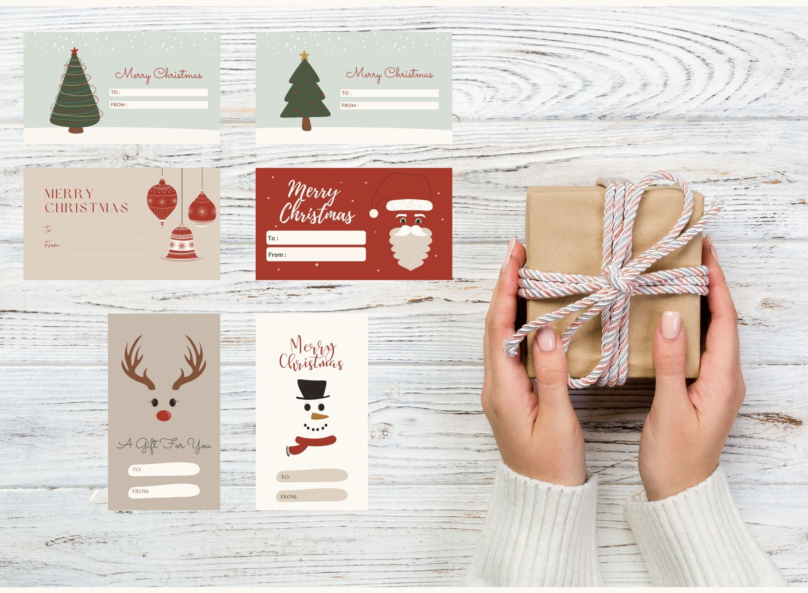 Printable Christmas Card Collection Matching Gift Tags - Etsy
