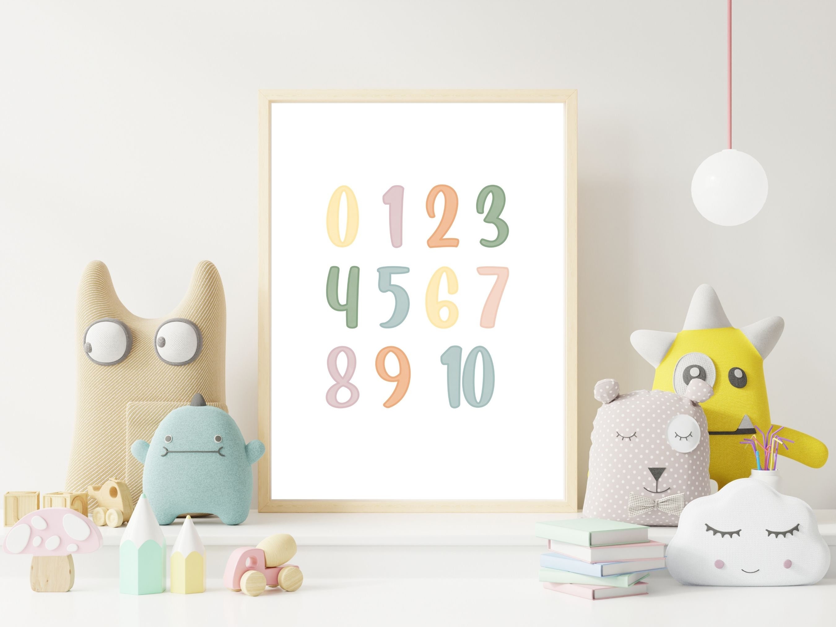 Printable Pastel Rainbow Coloured Alphabet & Numbers Posters - Etsy