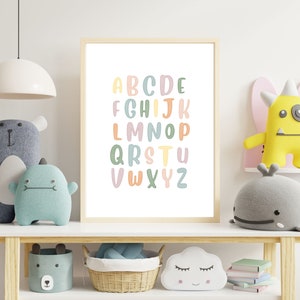 Printable Pastel Rainbow Coloured Alphabet & Numbers Posters - Etsy