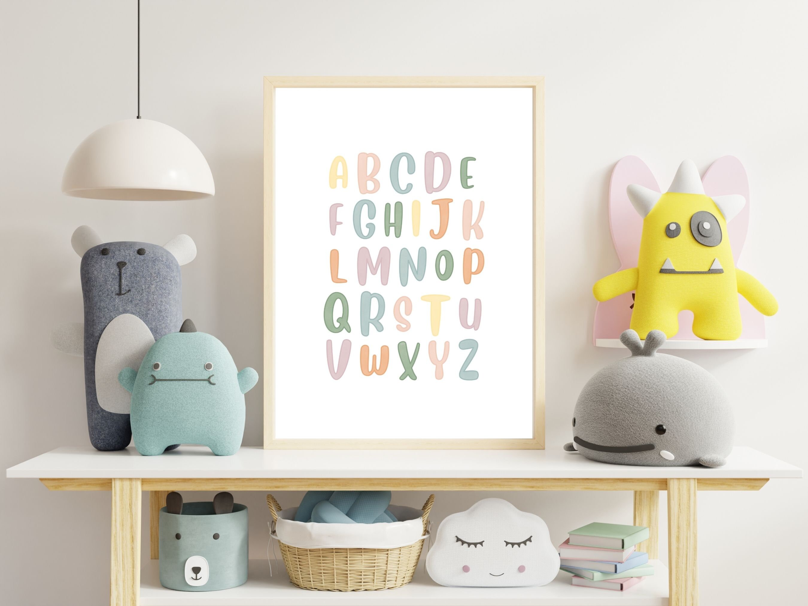 Printable Pastel Rainbow Coloured Alphabet & Numbers Posters - Etsy