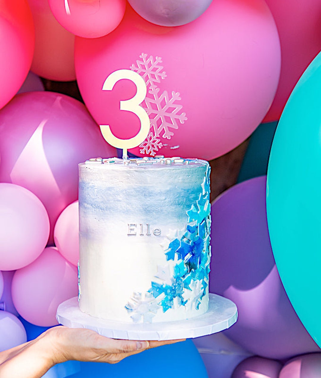 Frozen / Snowflake / Winter Theme Cake Topper - Etsy