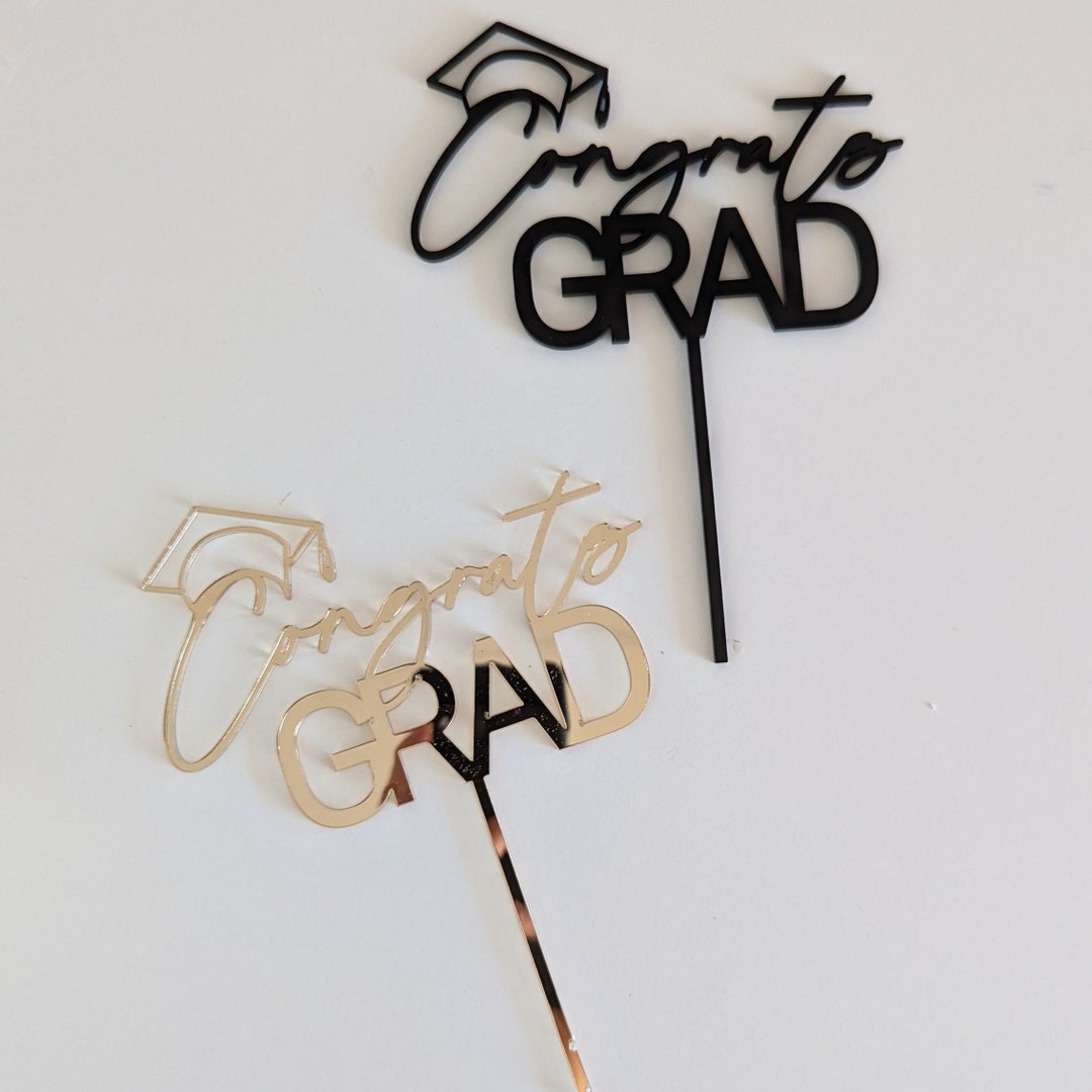 Congrats Grad Cake Topper - Etsy