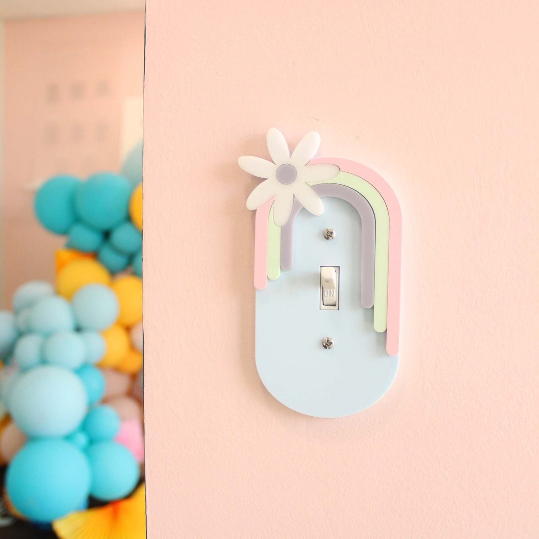 Rainbow Daisy Light Switch Cover - Etsy