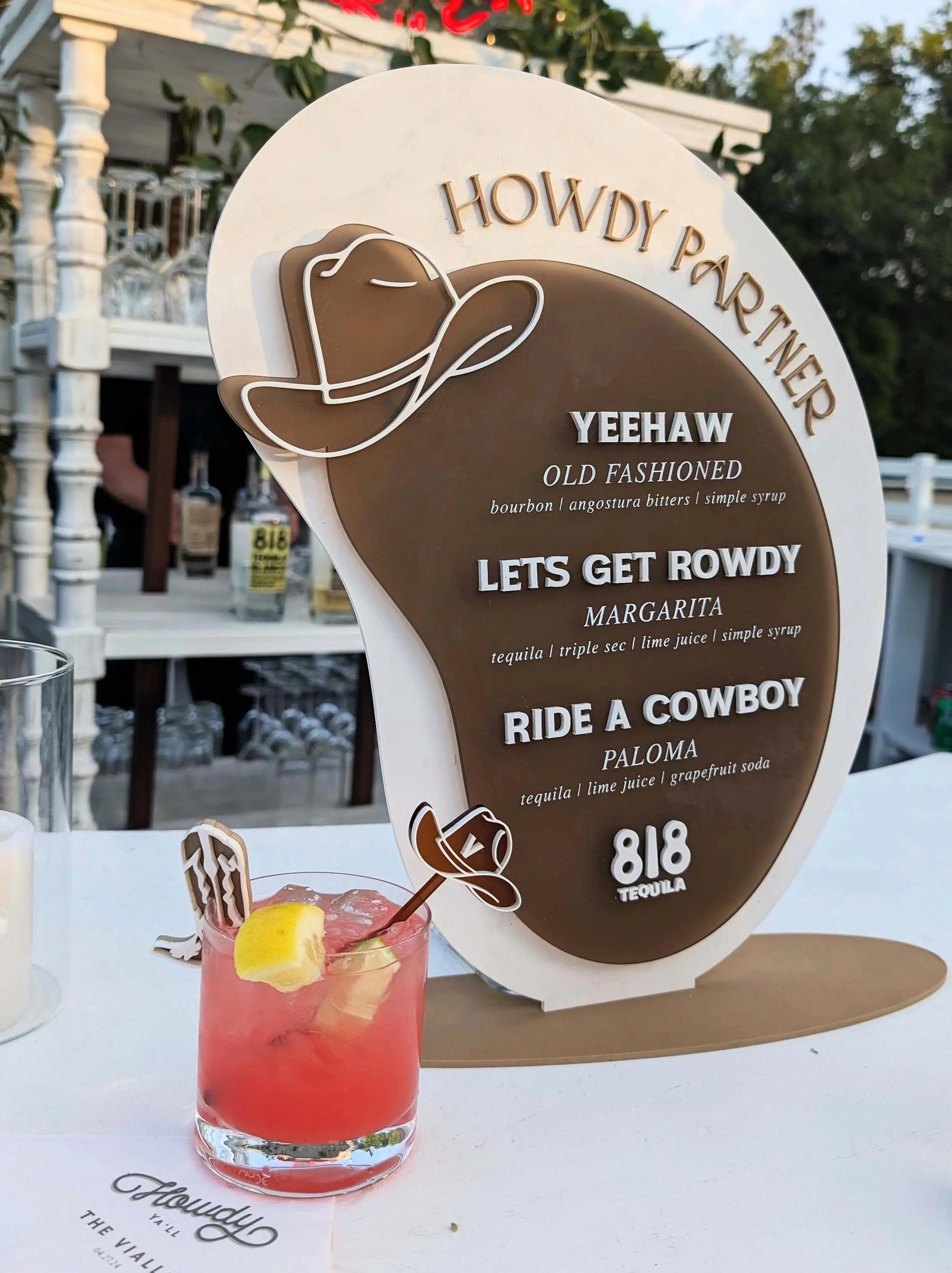 Large Modern Cowboy Themed Bar Menu - Etsy