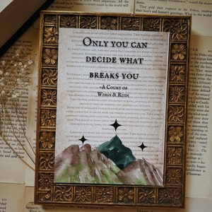 ACOTAR Book Quote Print 5x7 A Court of Thorns and Roses Licensed Sarah ...