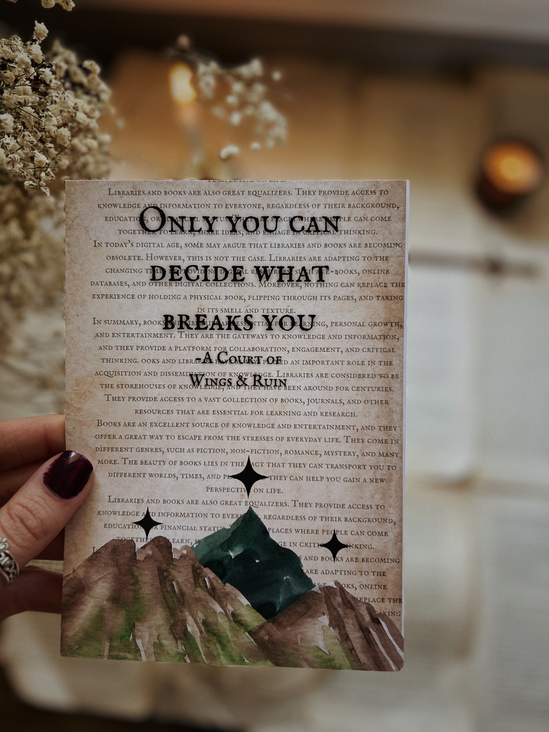 ACOTAR Book Quote Print 5x7 A Court of Thorns and Roses Licensed Sarah ...