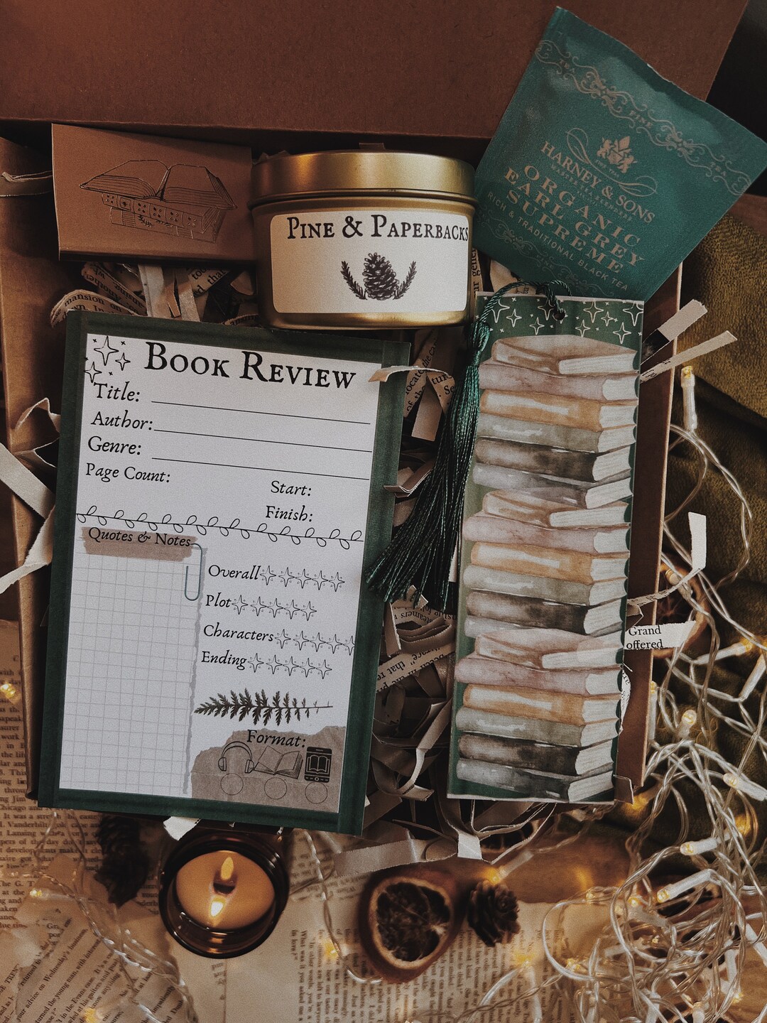 Bookish Gift Box Gift for Book Lover Book Mark Book Tracker - Etsy