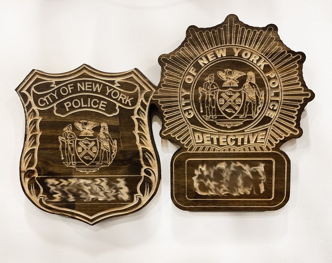 Personalized Wooden New York City Police Shield or Shoulder Patch ...