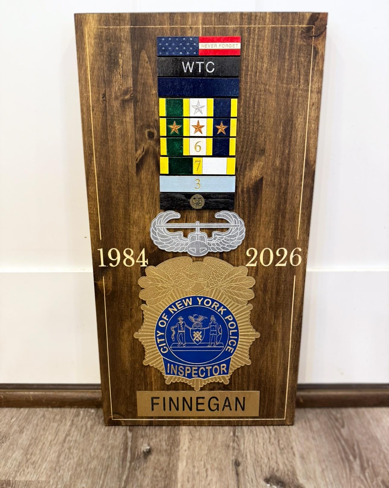 Personalized NYPD SCPD NCPD Retirement 2D Color Plaque Shield Backing ...