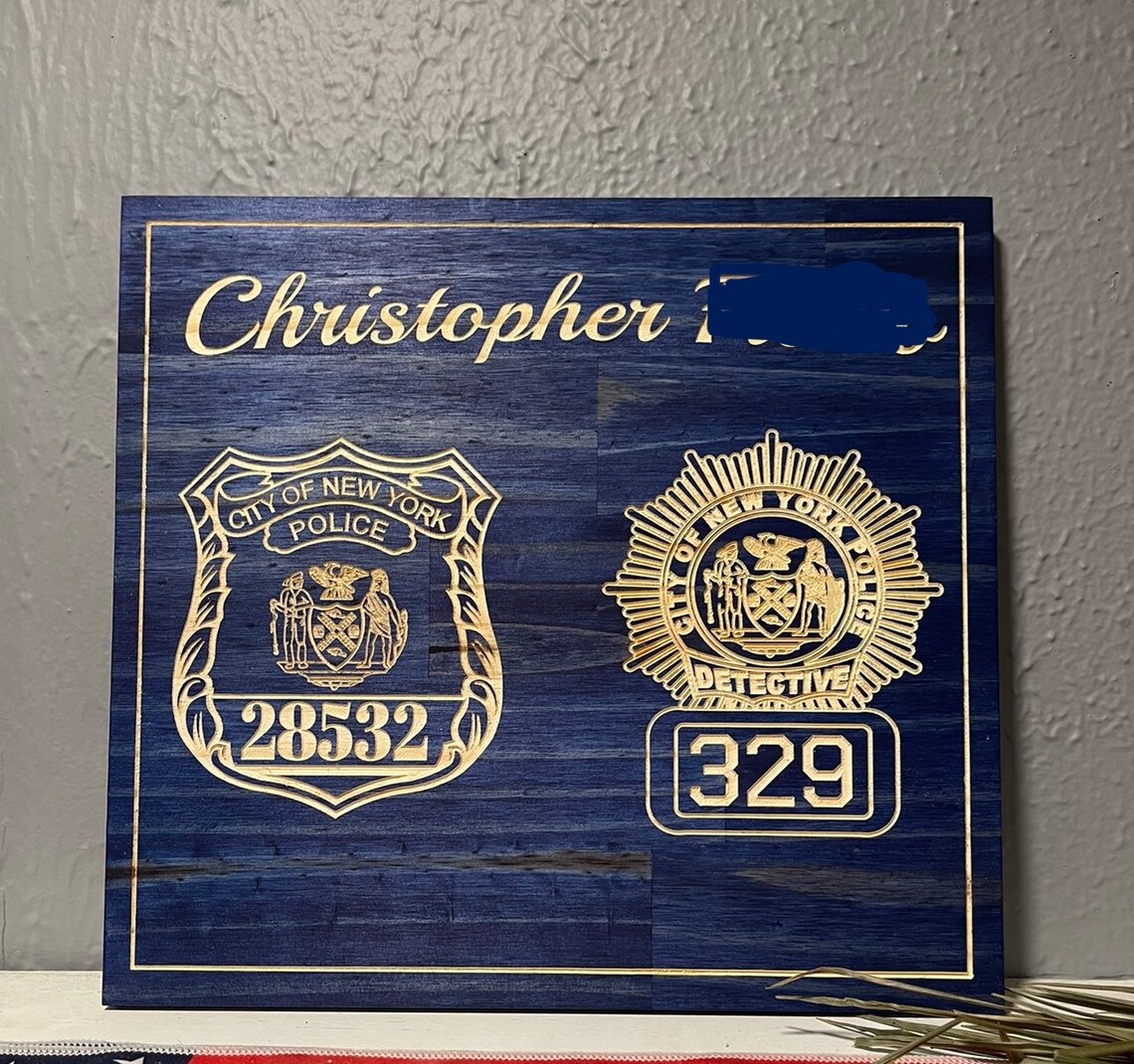 Personalized NYPD SCPD NCPD Promotion Plaque Shield Engraving - Etsy