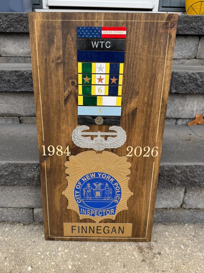 Personalized NYPD SCPD NCPD Retirement 2D Color Plaque Shield Backing ...