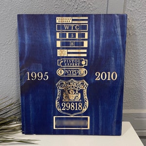 Personalized NYPD SCPD NCPD Retirement Plaque Shield Backing Medal ...