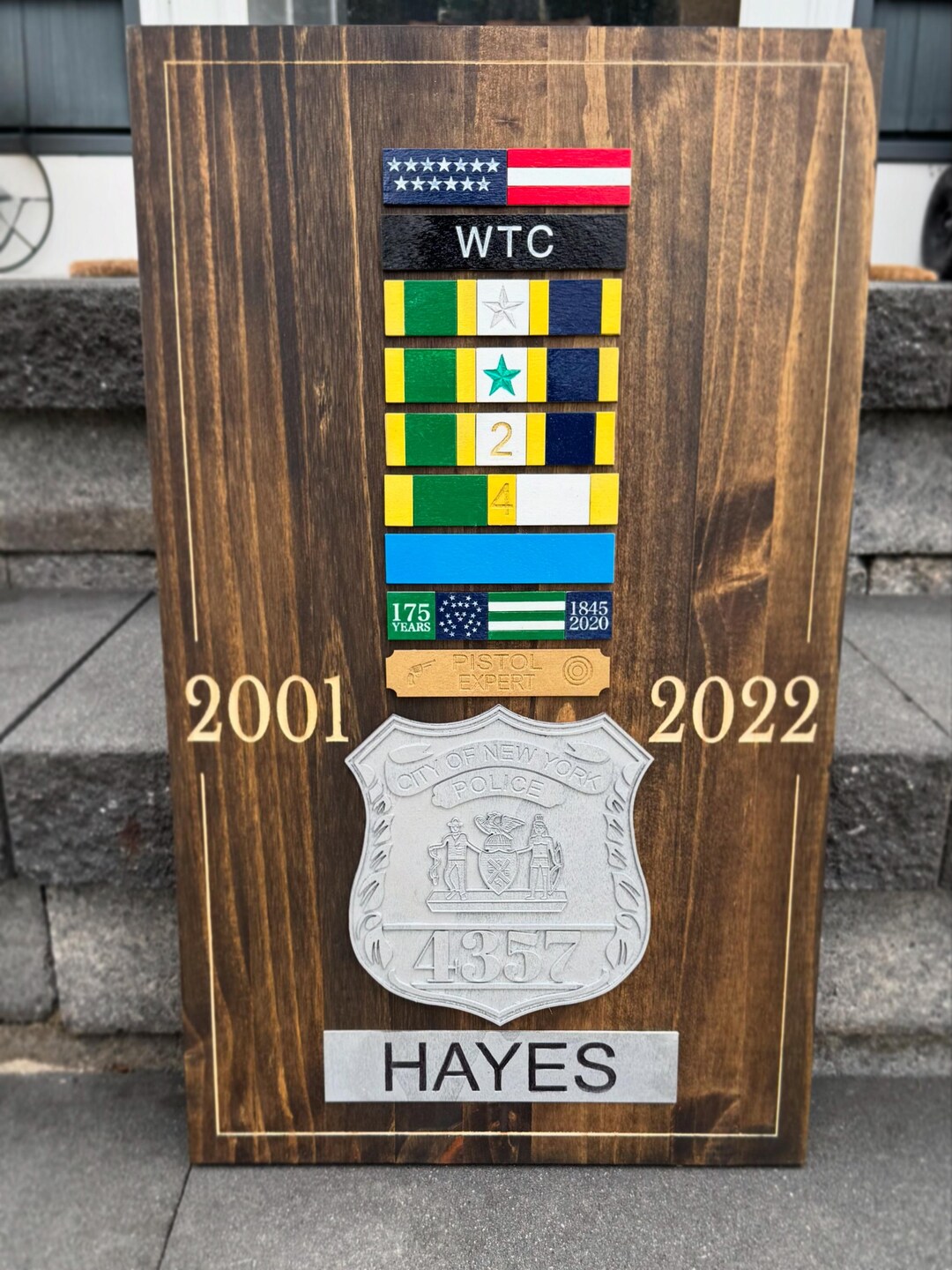 Personalized NYPD SCPD NCPD Retirement 2D Color Plaque Shield Backing ...