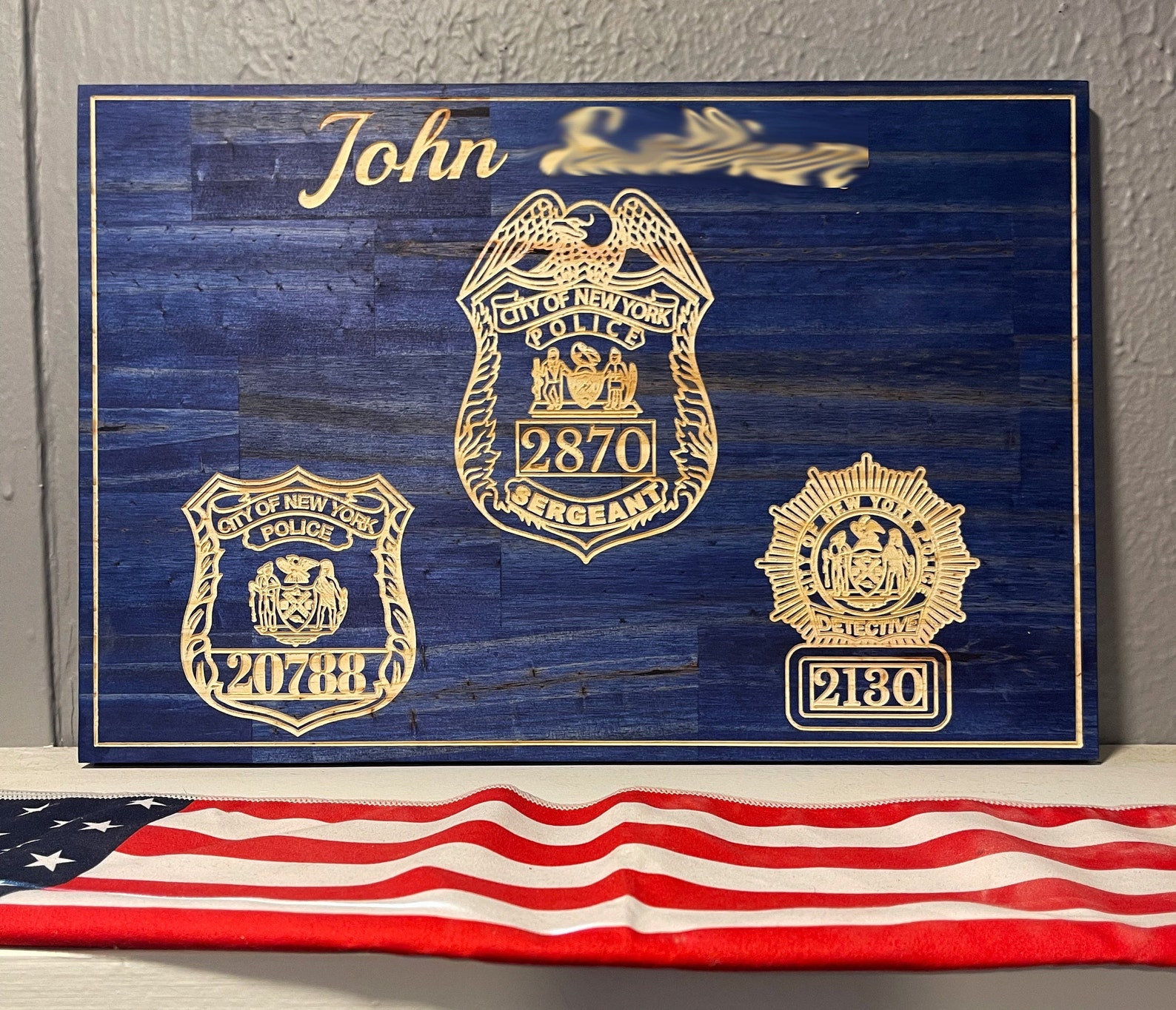 Personalized NYPD SCPD NCPD Promotion Plaque Shield Engraving - Etsy