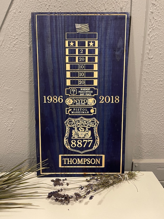 Personalized NYPD SCPD NCPD Retirement Plaque Shield Backing - Etsy