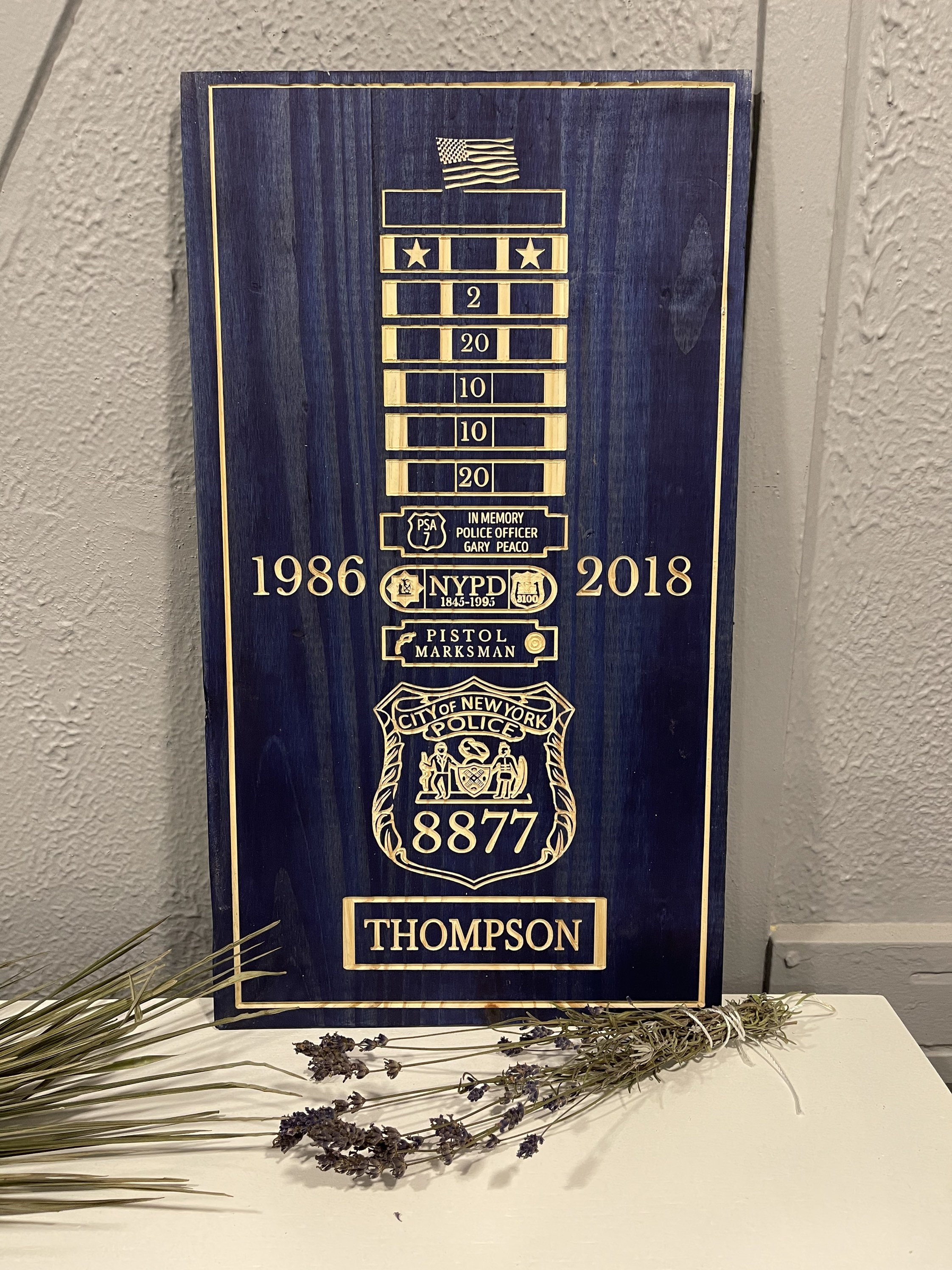 Personalized NYPD SCPD NCPD Retirement Plaque Shield Backing Medal ...