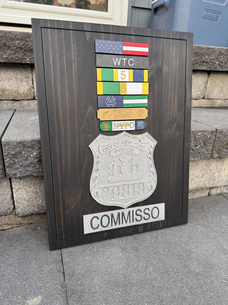 Personalized NYPD SCPD NCPD Retirement 2D Color Plaque Shield Backing ...