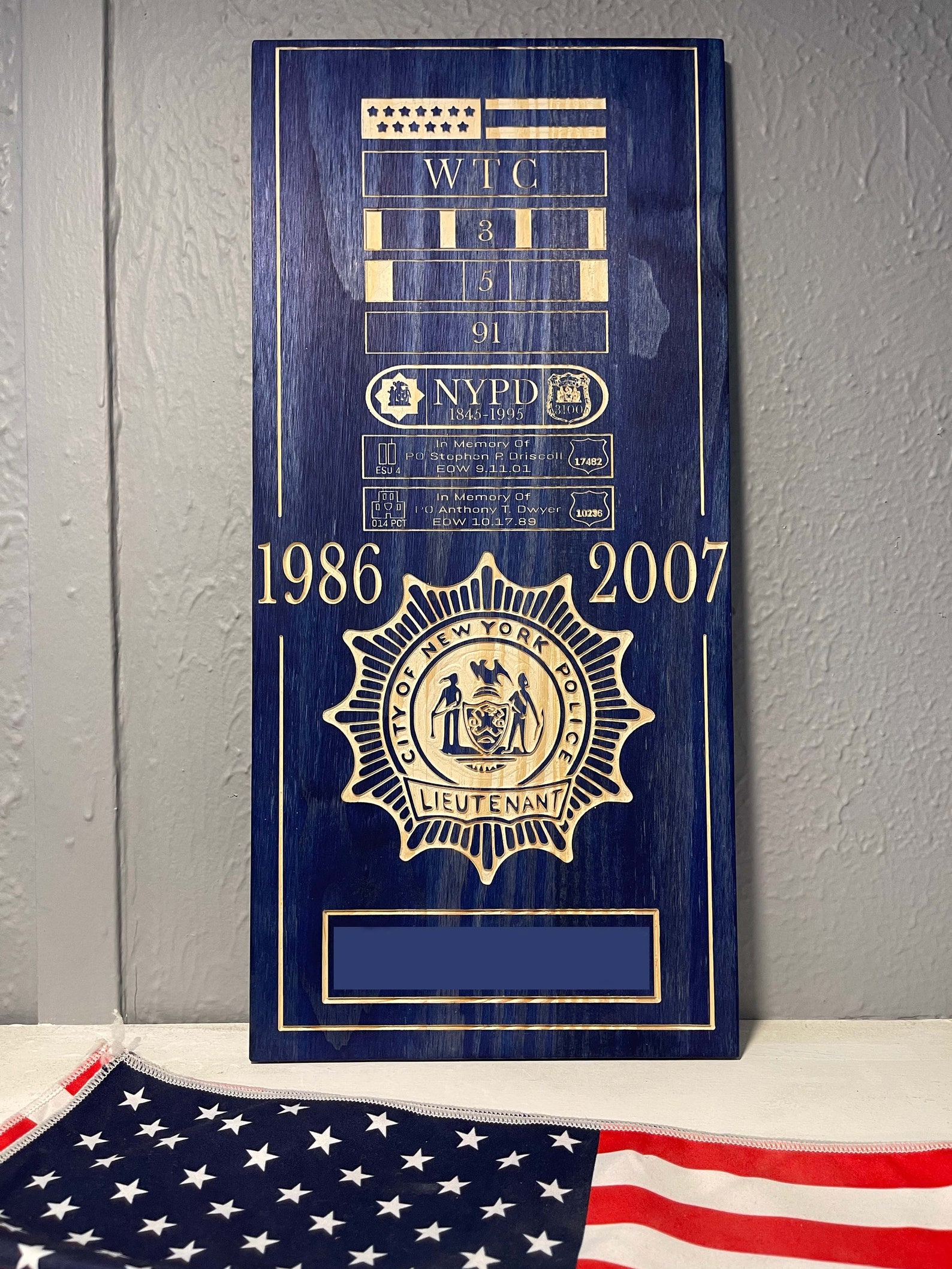 Personalized NYPD SCPD NCPD Retirement Plaque Shield Backing Medal ...