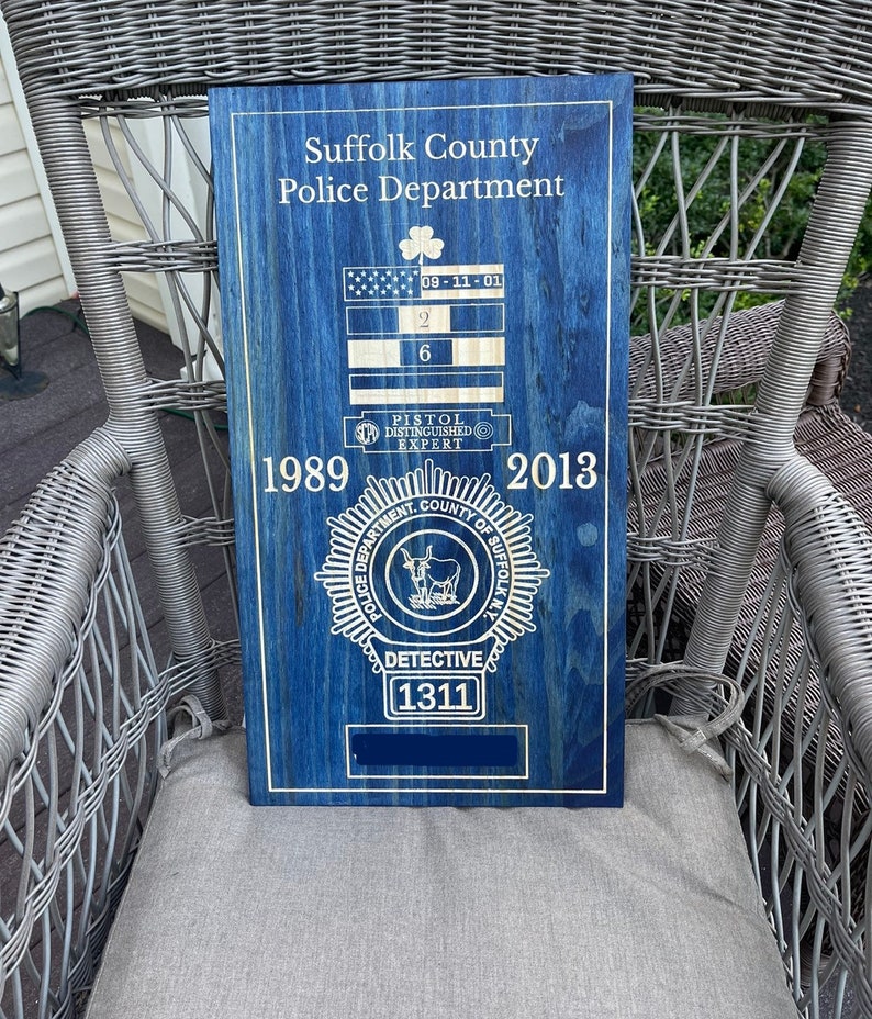Personalized NYPD SCPD NCPD Retirement Plaque Shield Backing Medal ...