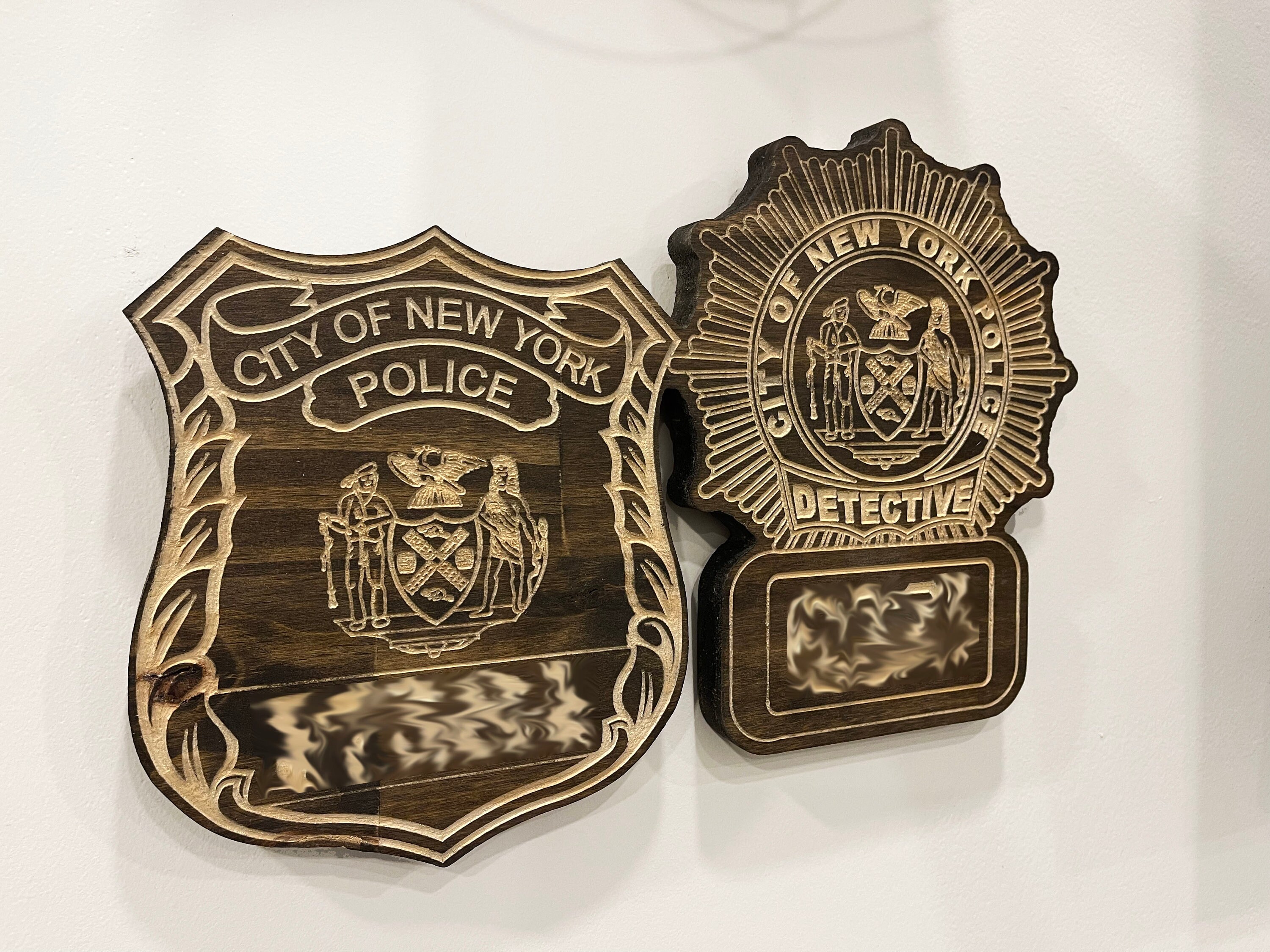 Personalized Wood Engraved NYPD Shield Badge Retirement Promotion ...