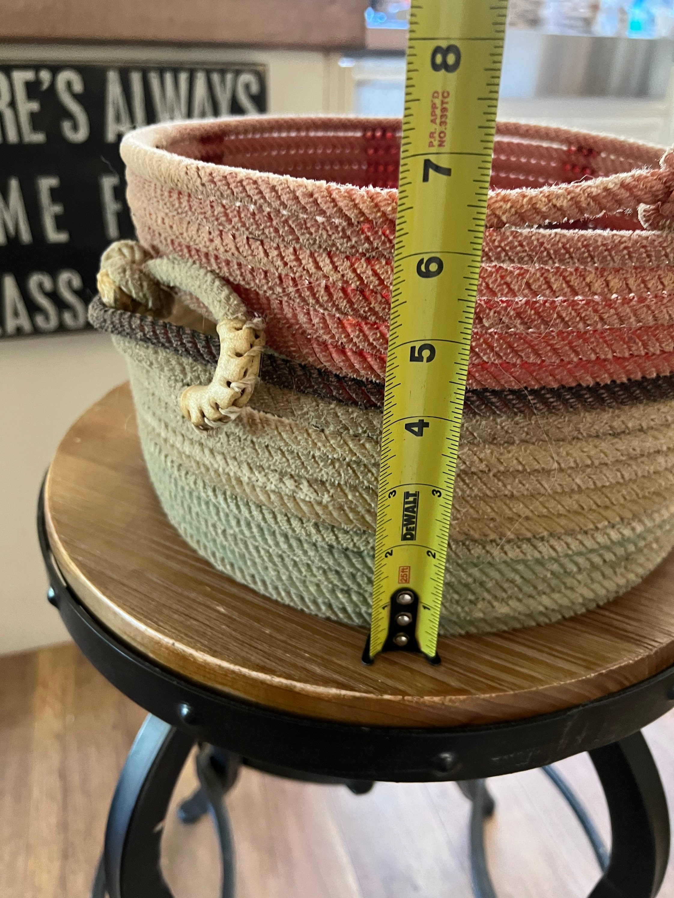 Red White Blue Rope Basket - Etsy