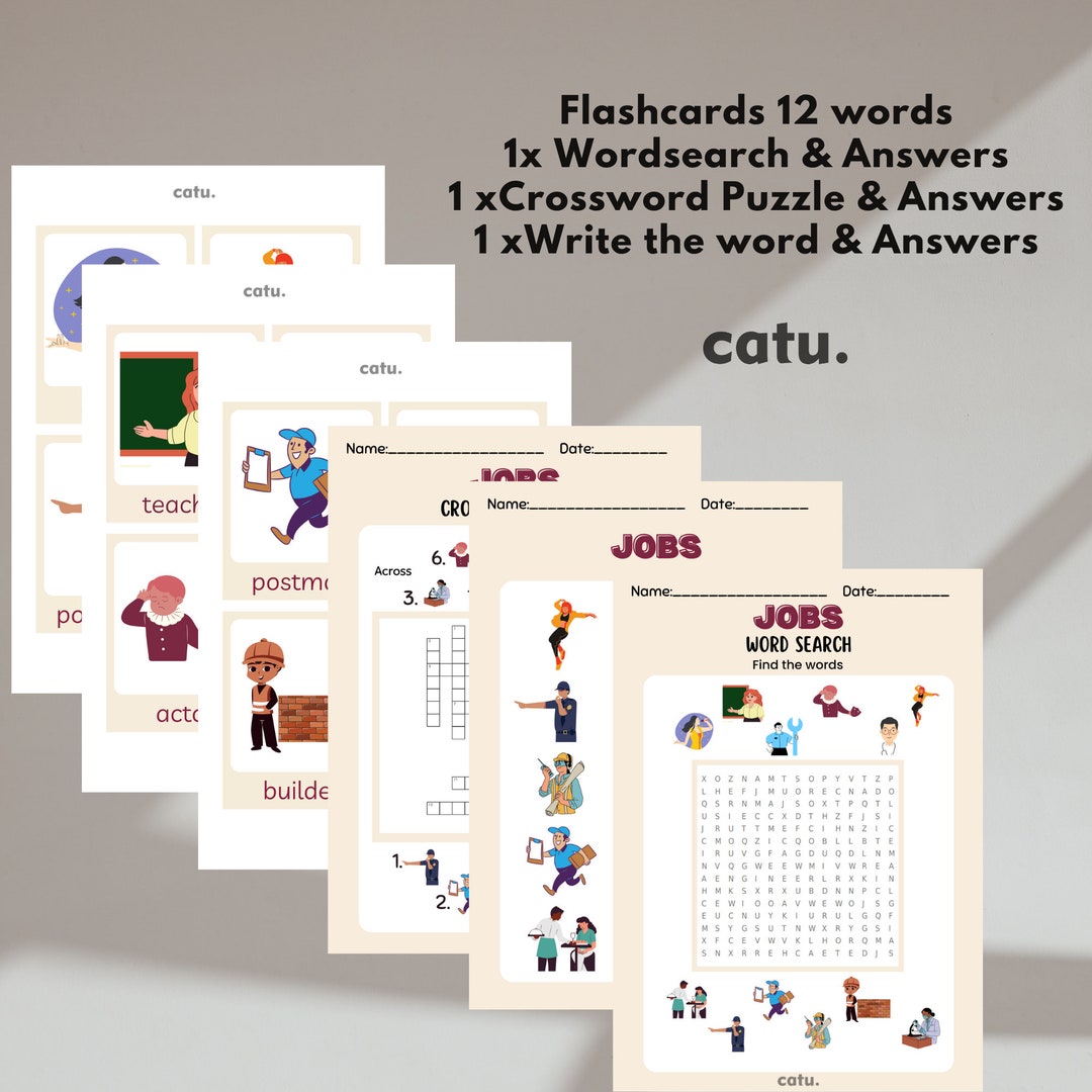 Fiches D'anglais: Jobs Printable ESL Jobs Vocabulary Flashcards With ...